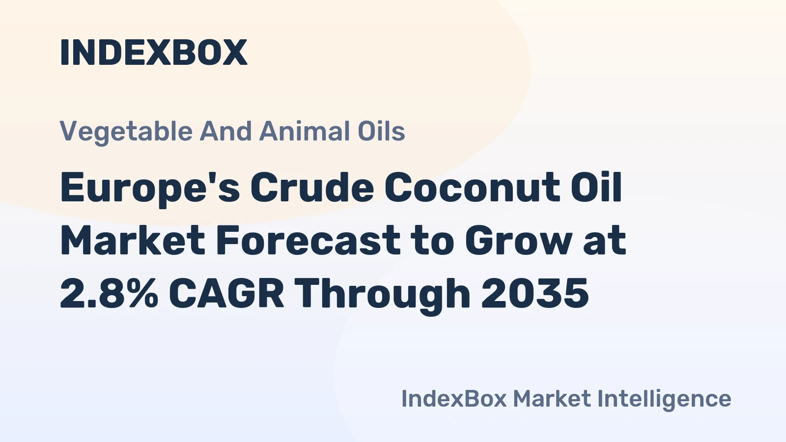 Europe's Crude Coconut Oil Market Forecast to Grow at 2.8% CAGR Through 2035