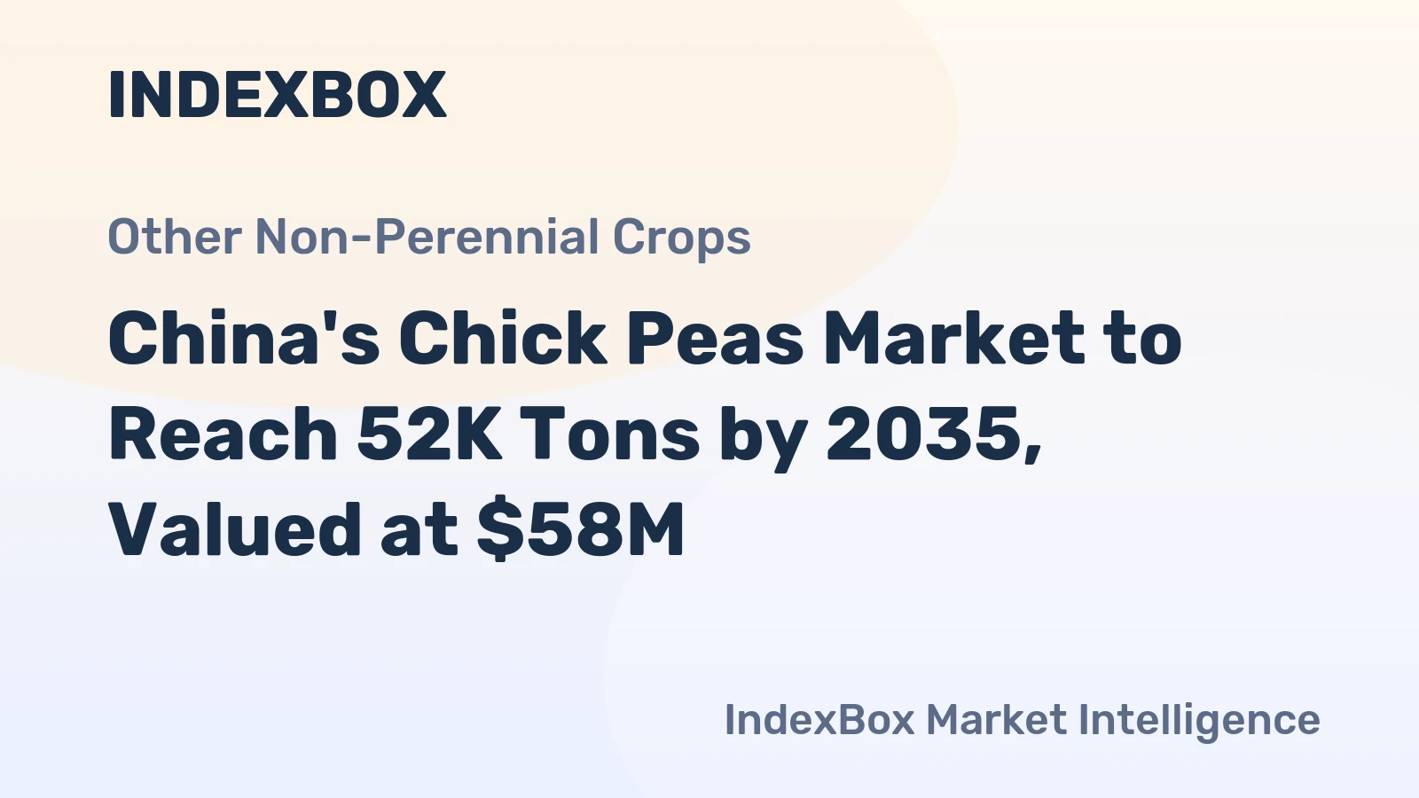 China's Chick Peas Market to Reach 52K Tons by 2035, Valued at $58M