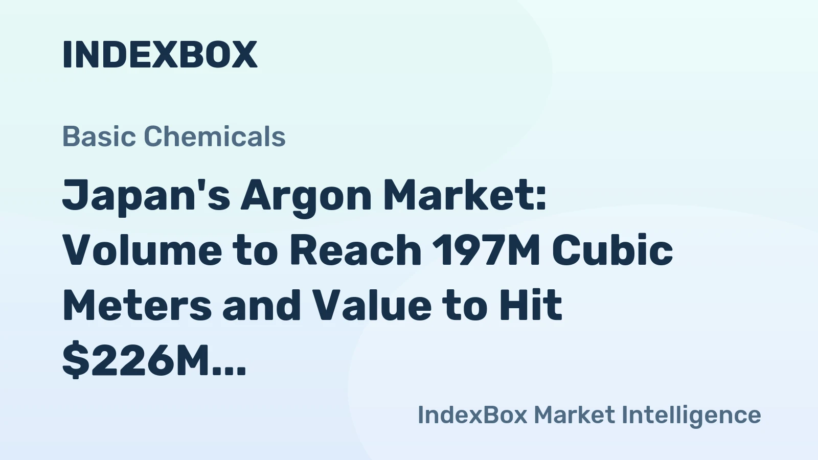 Japan's Argon Market: Volume to Reach 197M Cubic Meters and Value to Hit $226M by 2035