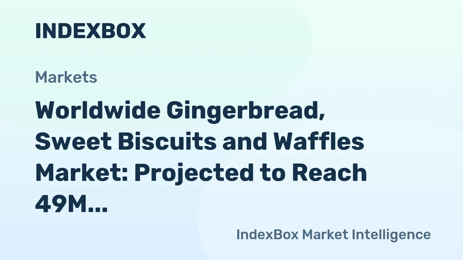 Worldwide Gingerbread, Sweet Biscuits and Waffles Market: Projected to Reach 49M Tons in Volume and $168B in Value by 2030