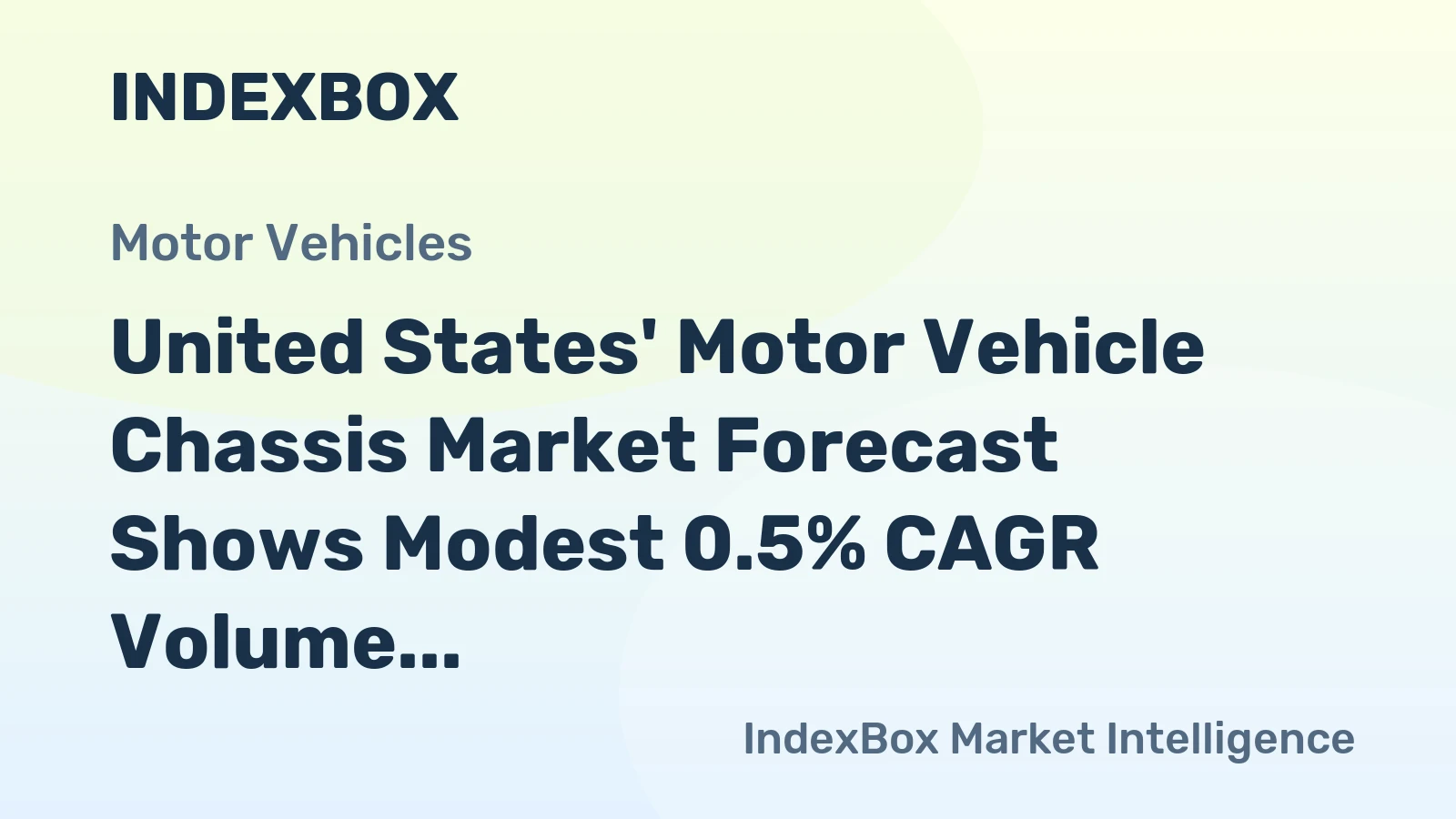 United States' Motor Vehicle Chassis Market Forecast Shows Modest 0.5% CAGR Volume Growth Through 2035