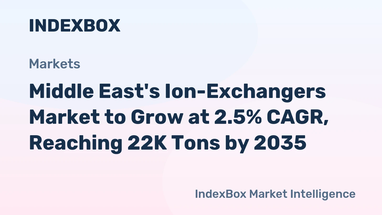Middle East's Ion-Exchangers Market to Grow at 2.5% CAGR, Reaching 22K Tons by 2035