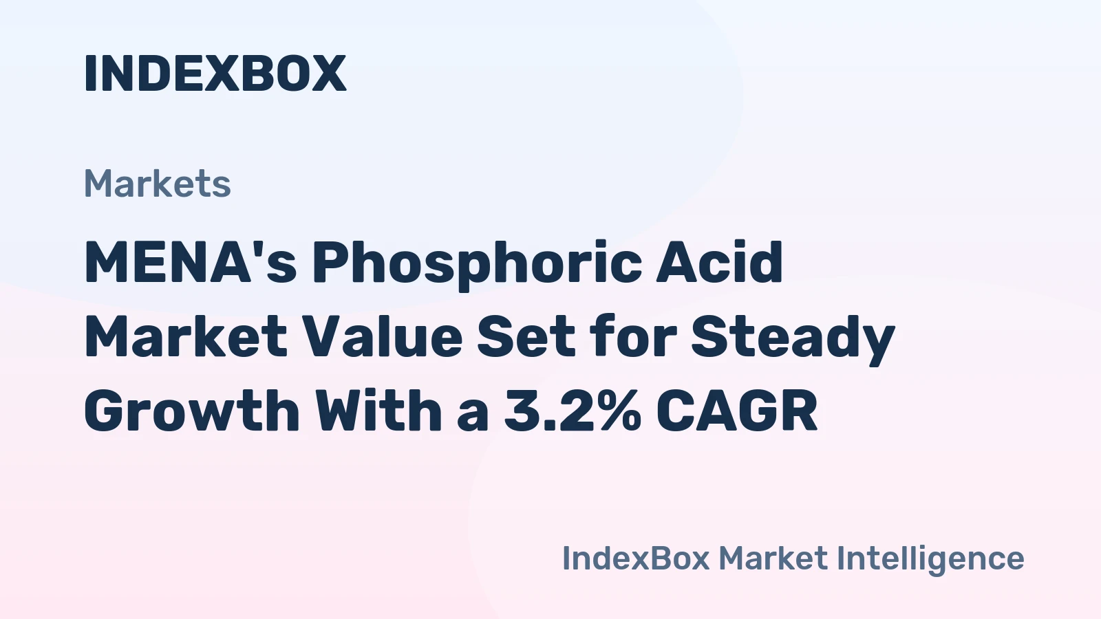 MENA's Phosphoric Acid Market Value Set for Steady Growth With a 3.2% CAGR