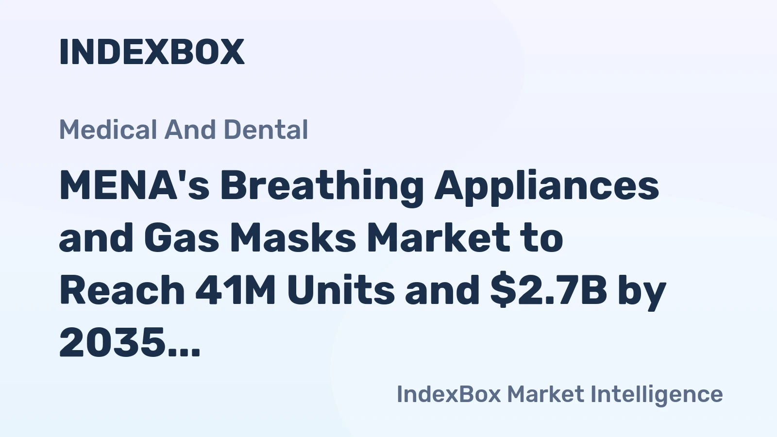 MENA's Breathing Appliances and Gas Masks Market to Reach 41M Units and $2.7B by 2035
