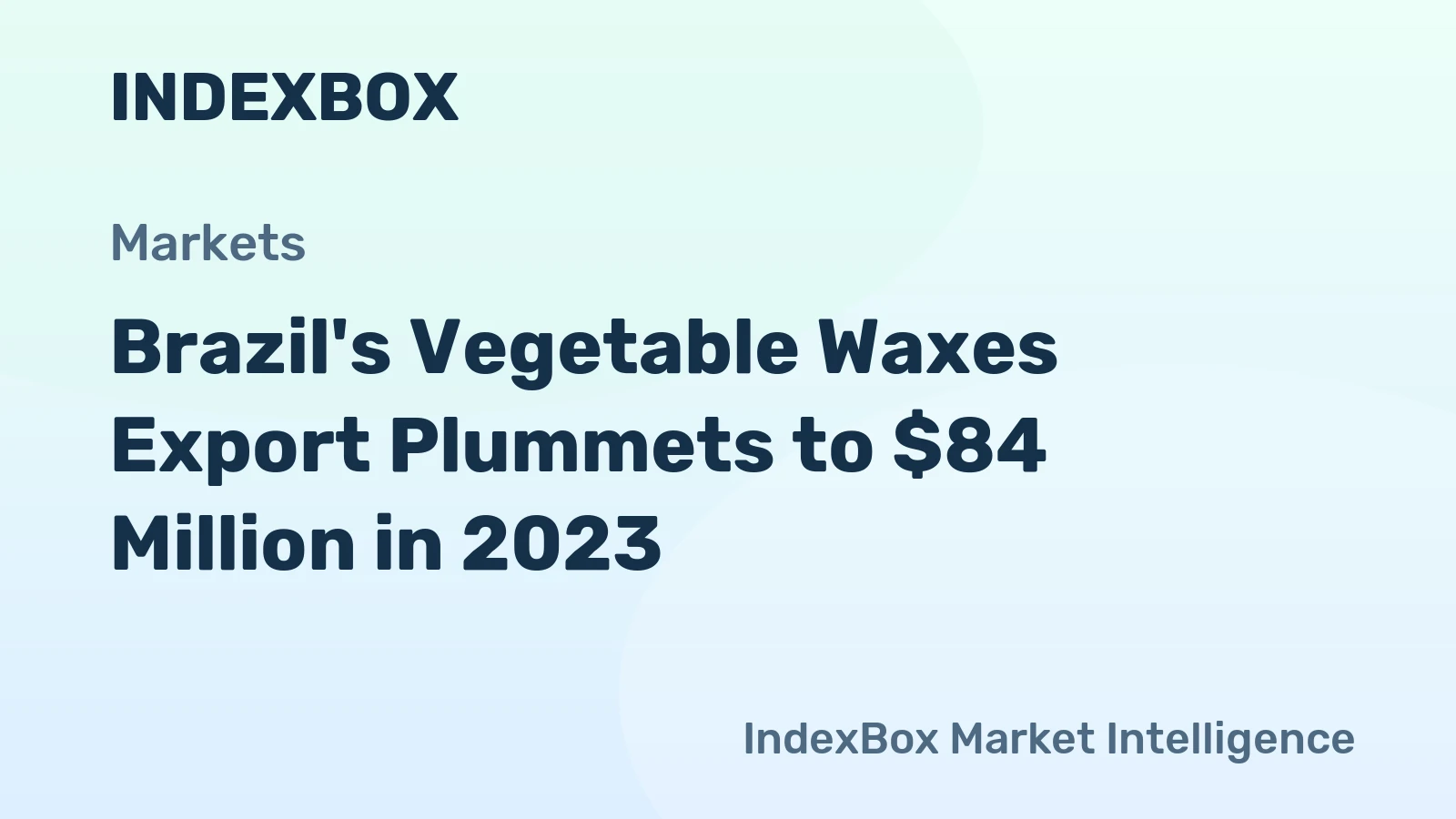 Brazil's Vegetable Waxes Export Plummets to $84 Million in 2023