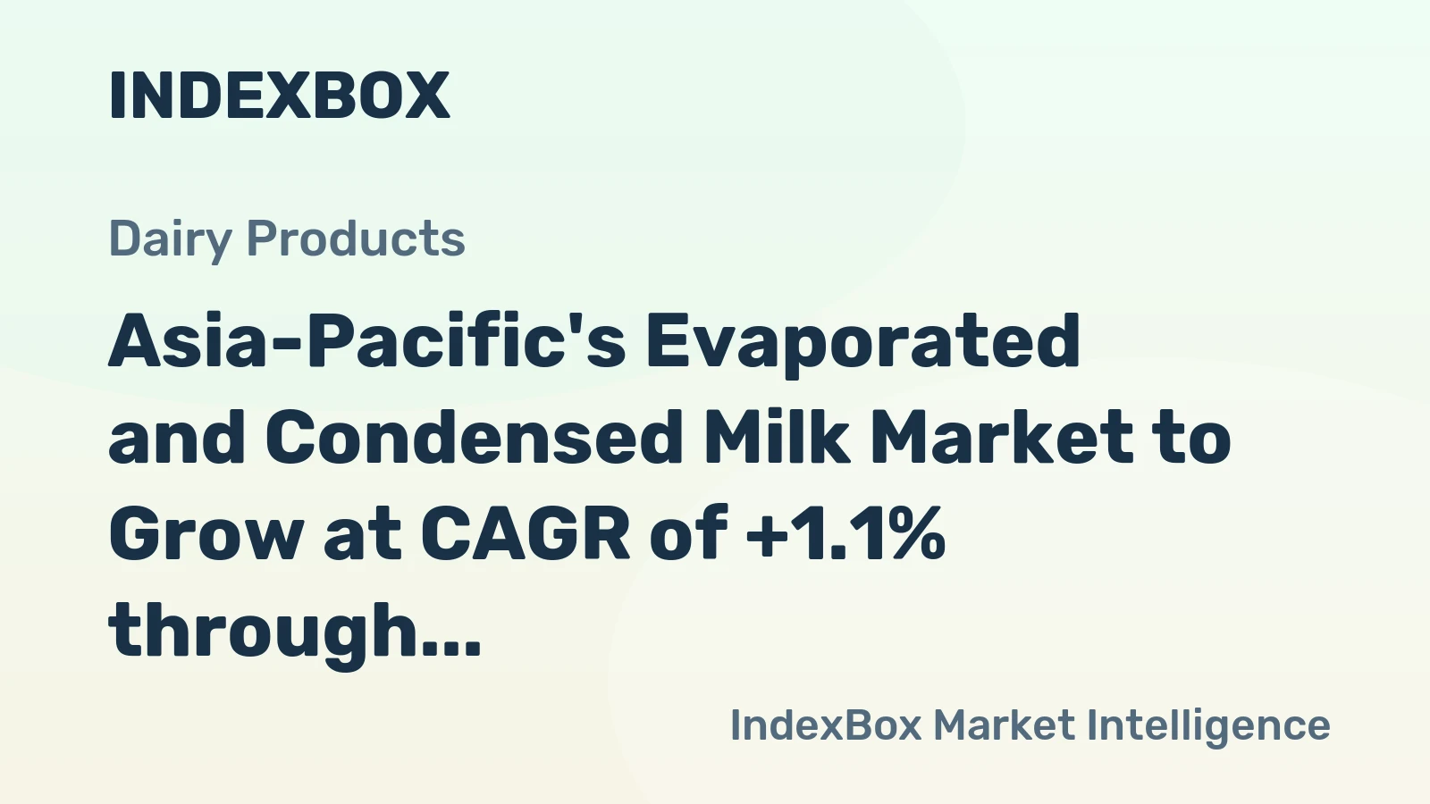 Asia-Pacific's Evaporated and Condensed Milk Market to Grow at CAGR of +1.1% through 2035, Reaching $2.6B in Value