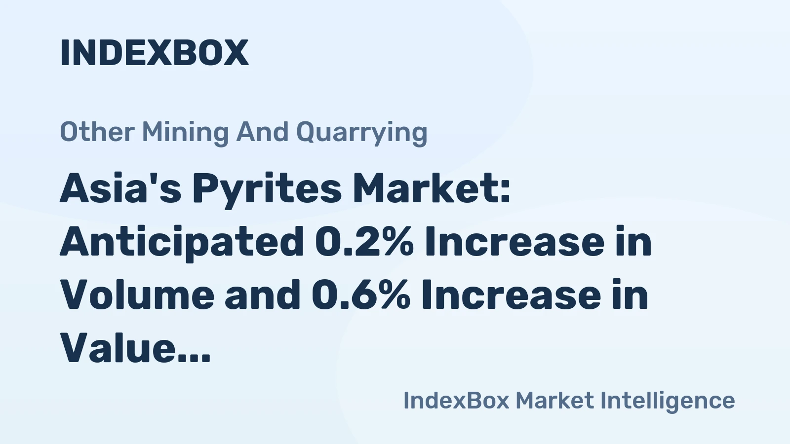 Asia's Pyrites Market: Anticipated 0.2% Increase in Volume and 0.6% Increase in Value by 2035