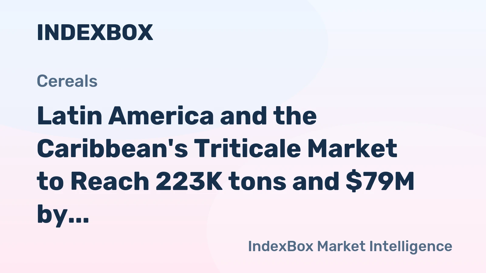Latin America and the Caribbean's Triticale Market to Reach 223K tons and $79M by 2035