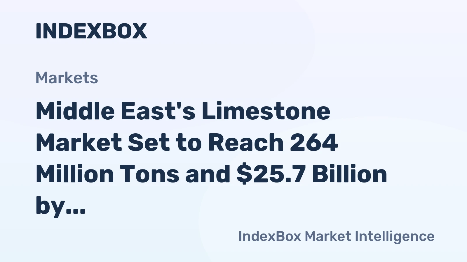 Middle East's Limestone Market Set to Reach 264 Million Tons and $25.7 Billion by 2035