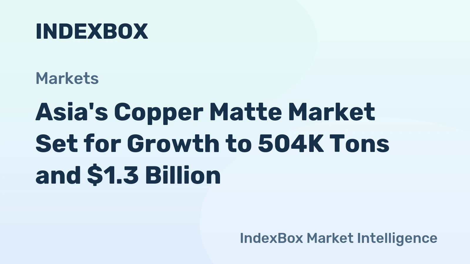 Asia's Copper Matte Market Set for Growth to 504K Tons and $1.3 Billion