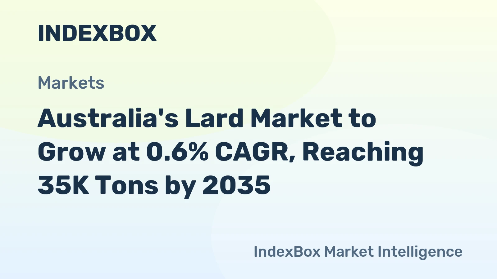 Australia's Lard Market to Grow at 0.6% CAGR, Reaching 35K Tons by 2035