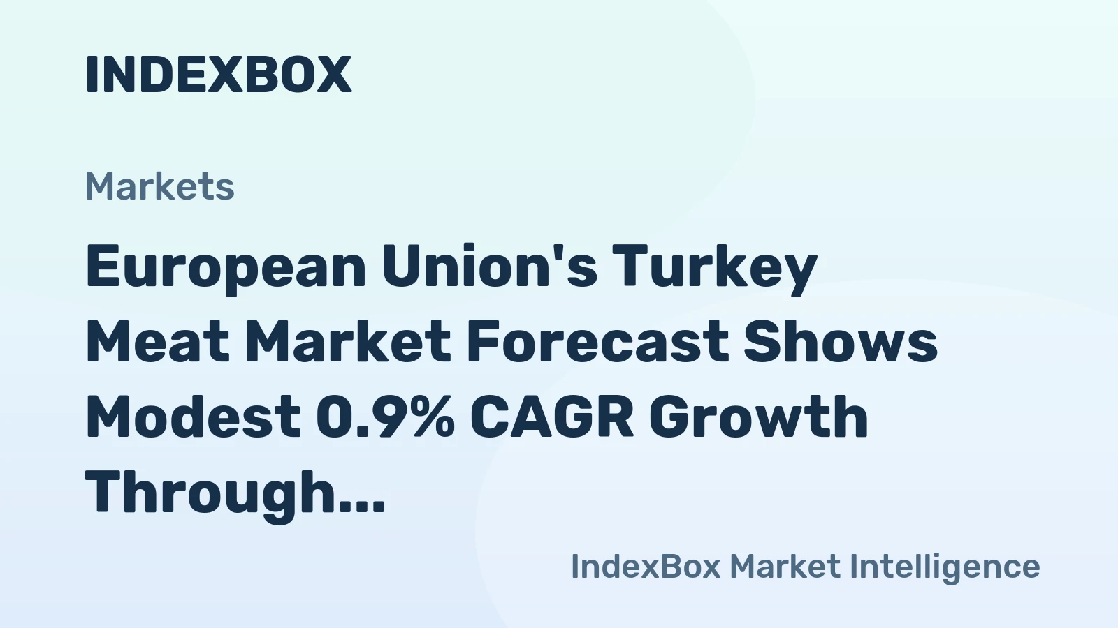 European Union's Turkey Meat Market Forecast Shows Modest 0.9% CAGR Growth Through 2035