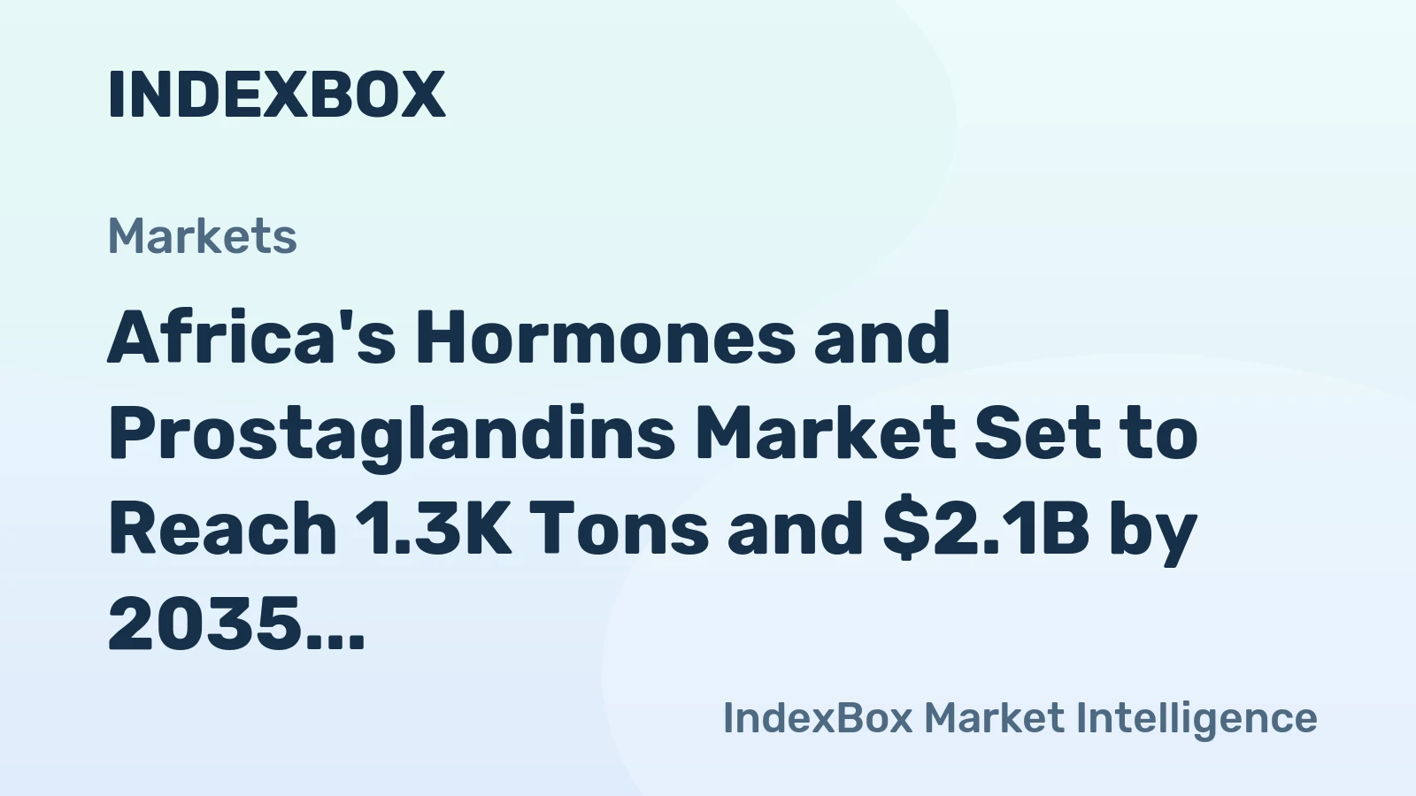 Africa's Hormones and Prostaglandins Market Set to Reach 1.3K Tons and $2.1B by 2035