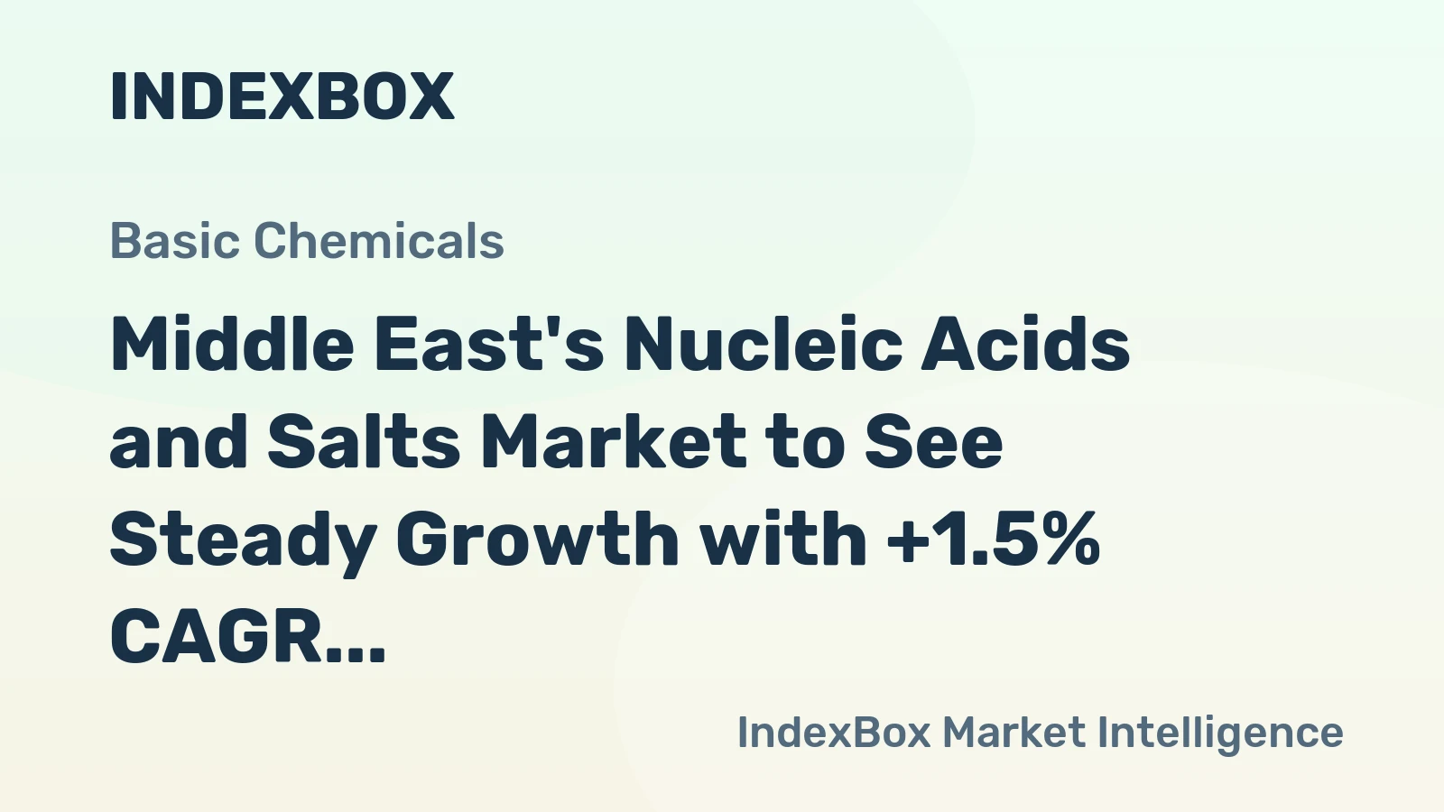Middle East's Nucleic Acids and Salts Market to See Steady Growth with +1.5% CAGR