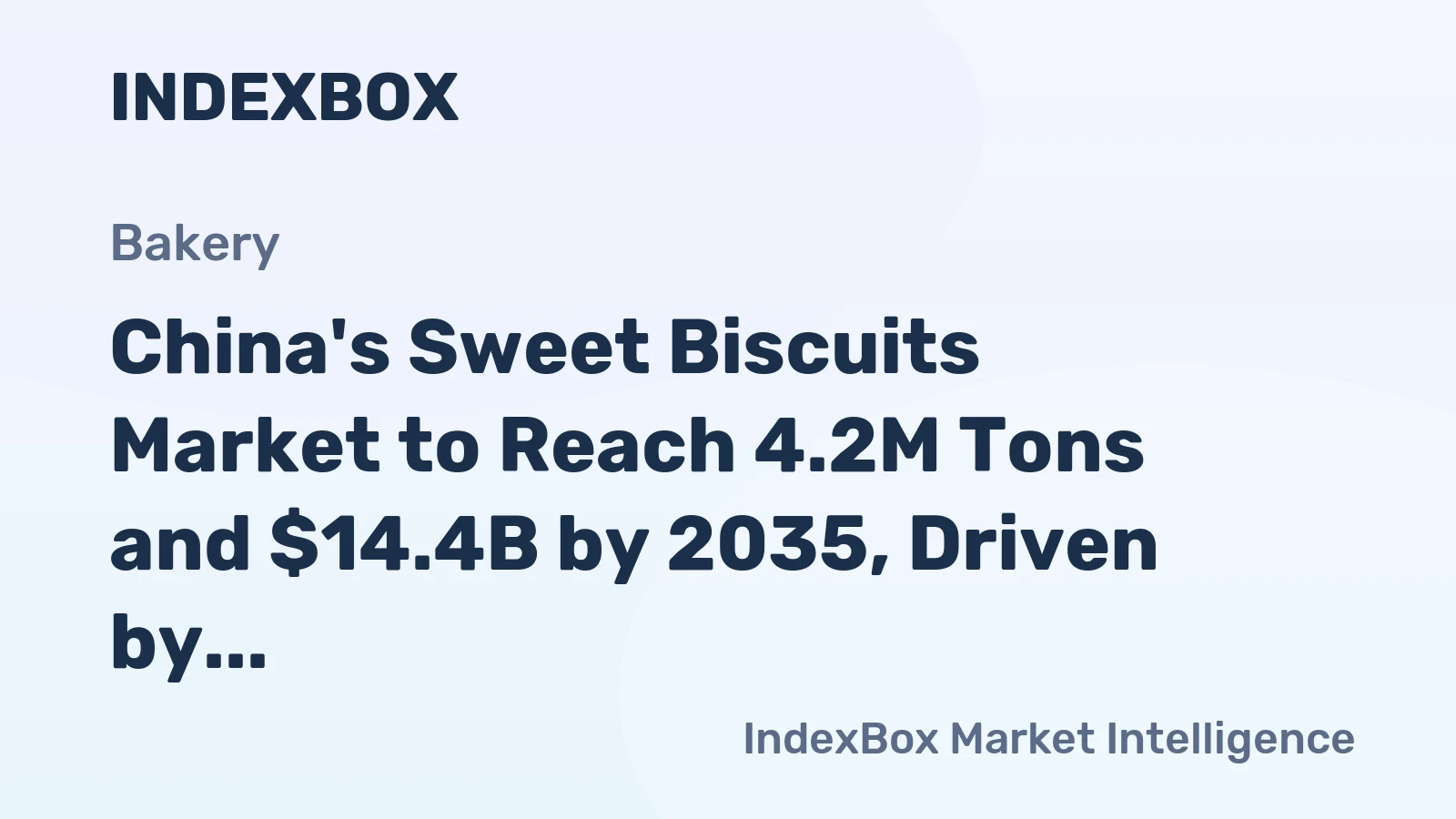 China's Sweet Biscuits Market to Reach 4.2M Tons and $14.4B by 2035, Driven by Increasing Demand