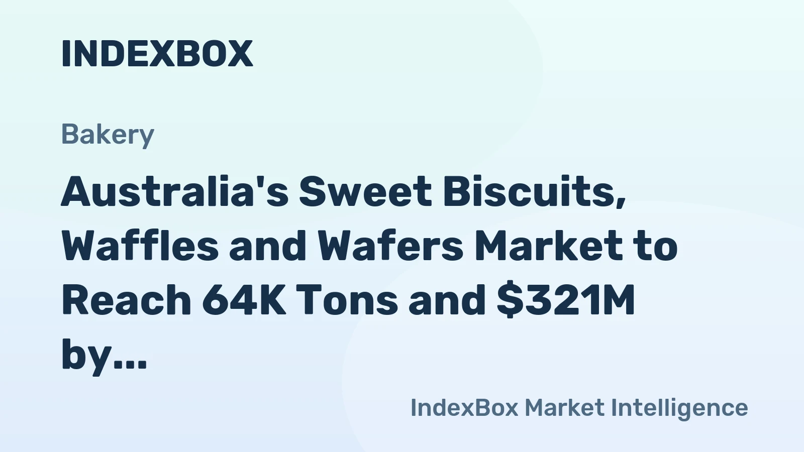 Australia's Sweet Biscuits, Waffles and Wafers Market to Reach 64K Tons and $321M by 2035