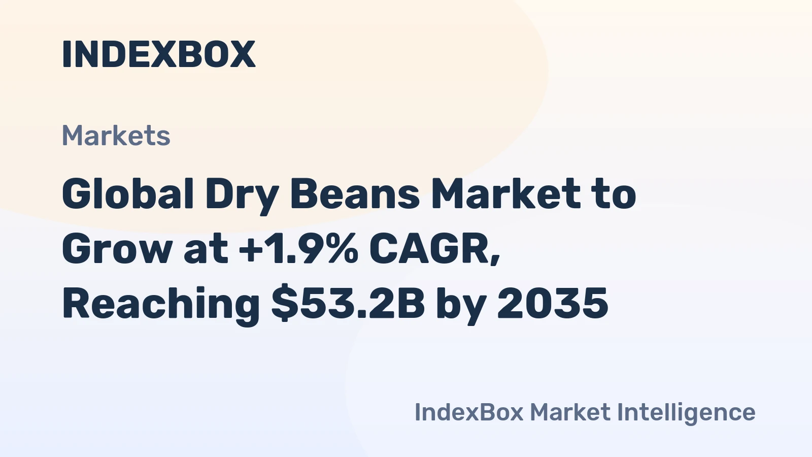 Global Dry Beans Market to Grow at +1.9% CAGR, Reaching $53.2B by 2035