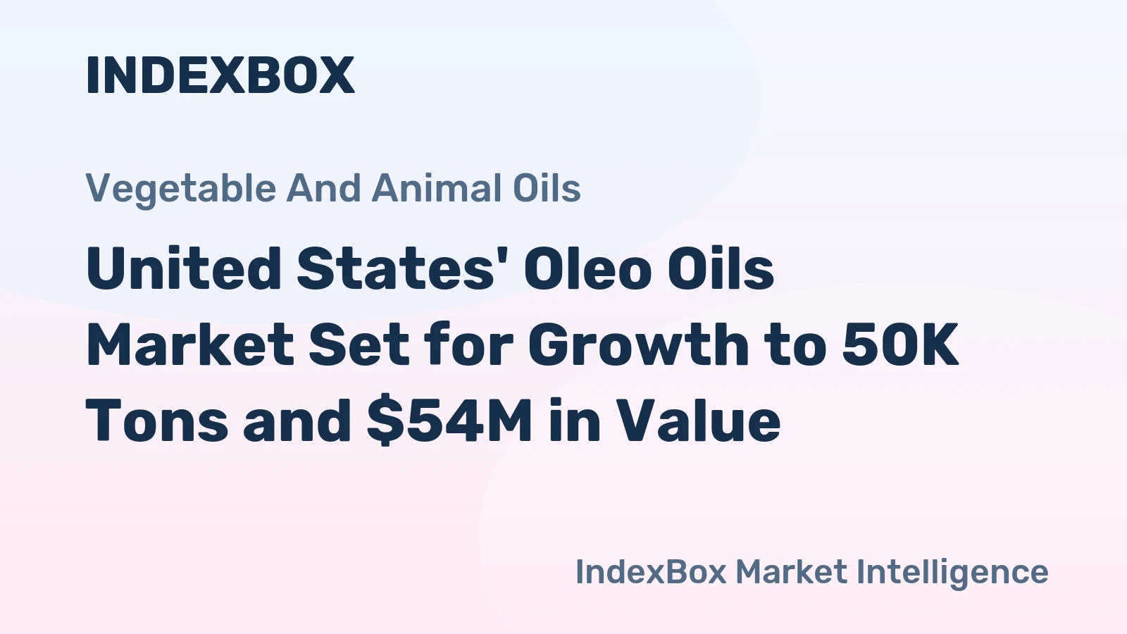 United States' Oleo Oils Market Set for Growth to 50K Tons and $54M in Value