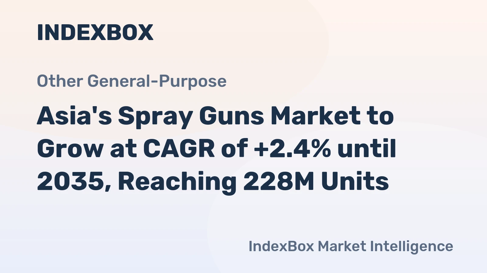 Asia's Spray Guns Market to Grow at CAGR of +2.4% until 2035, Reaching 228M Units