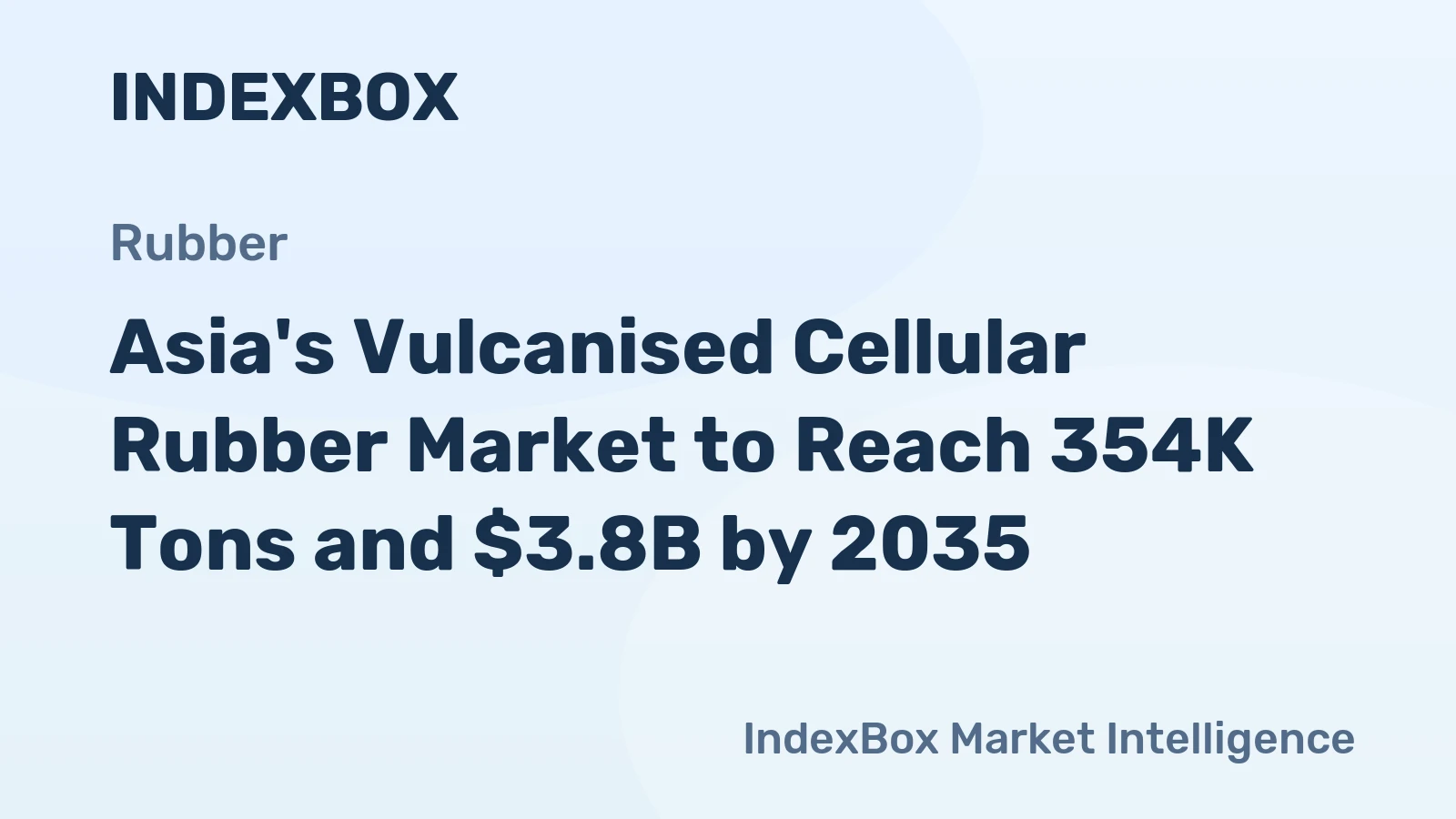 Asia's Vulcanised Cellular Rubber Market to Reach 354K Tons and $3.8B by 2035