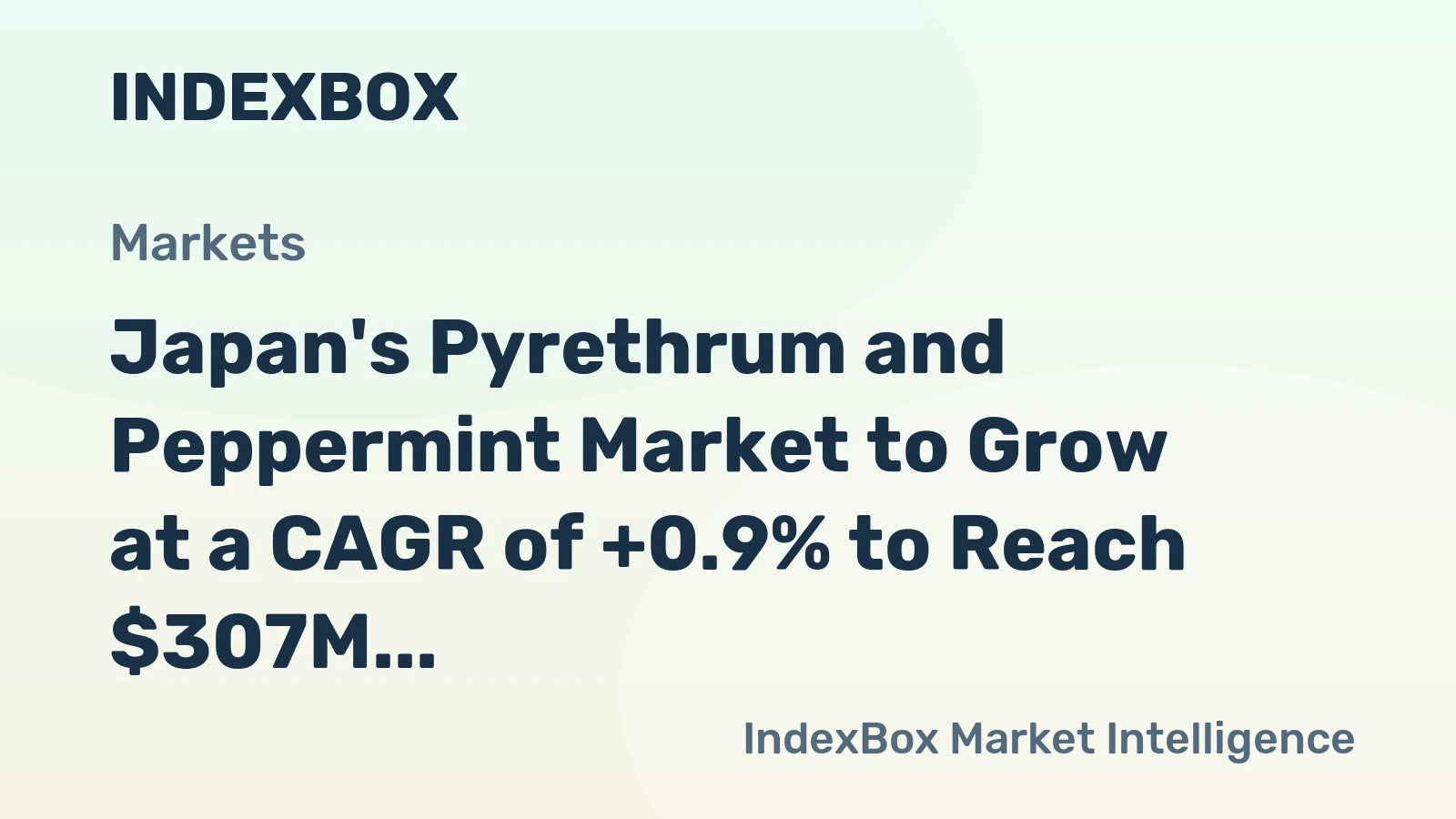 Japan's Pyrethrum and Peppermint Market to Grow at a CAGR of +0.9% to Reach $307M by 2035
