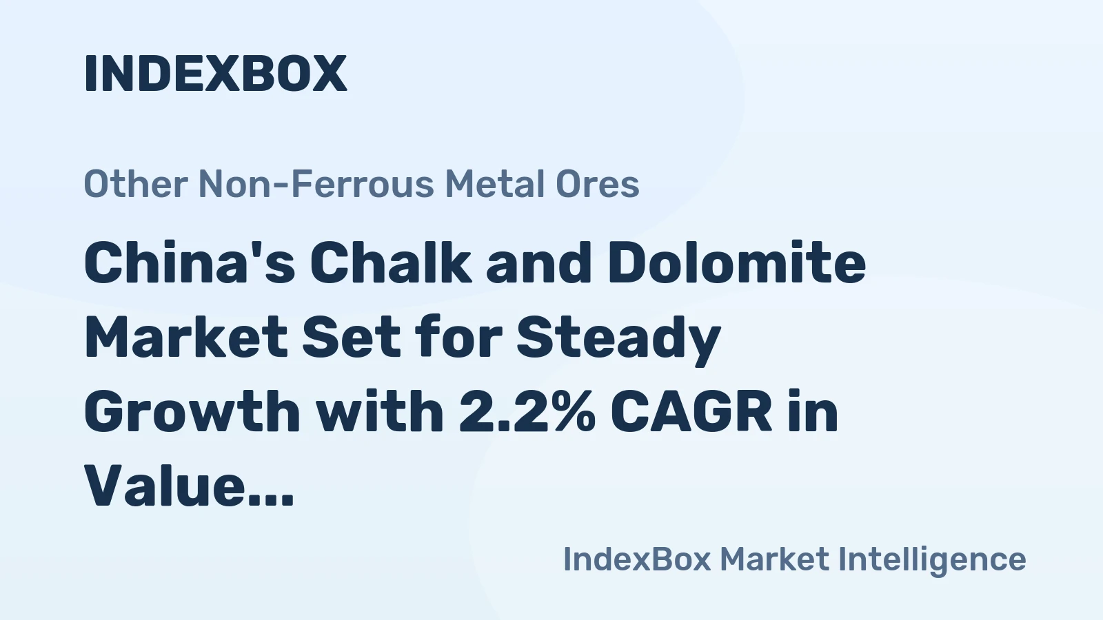 China's Chalk and Dolomite Market Set for Steady Growth with 2.2% CAGR in Value Through 2035