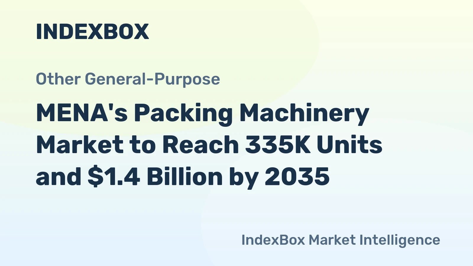 MENA's Packing Machinery Market to Reach 335K Units and $1.4 Billion by 2035