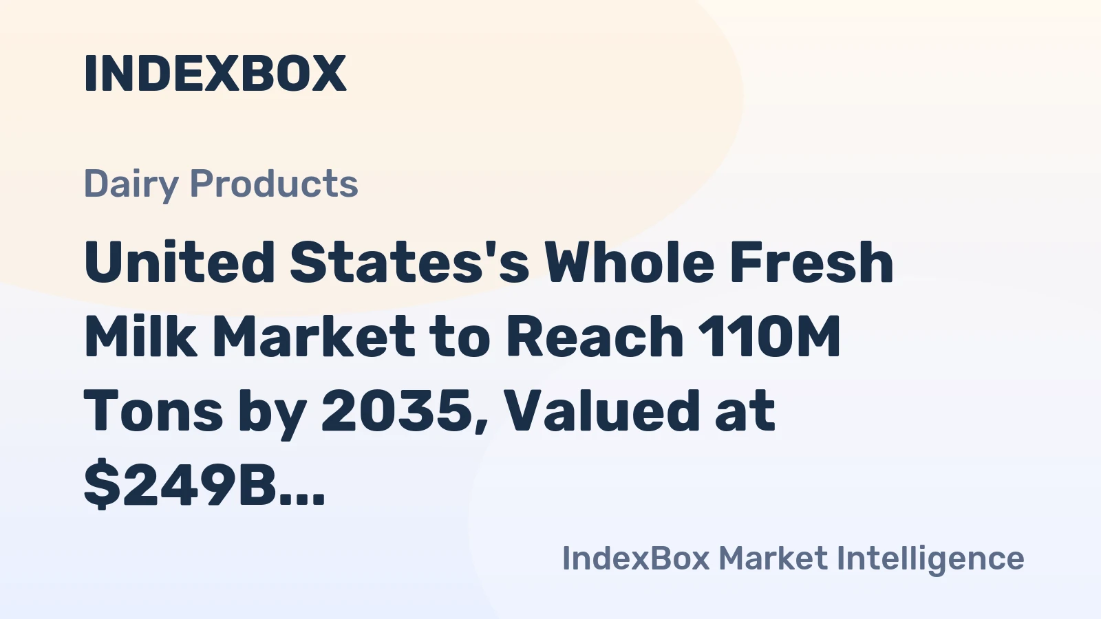 United States's Whole Fresh Milk Market to Reach 110M Tons by 2035, Valued at $249B