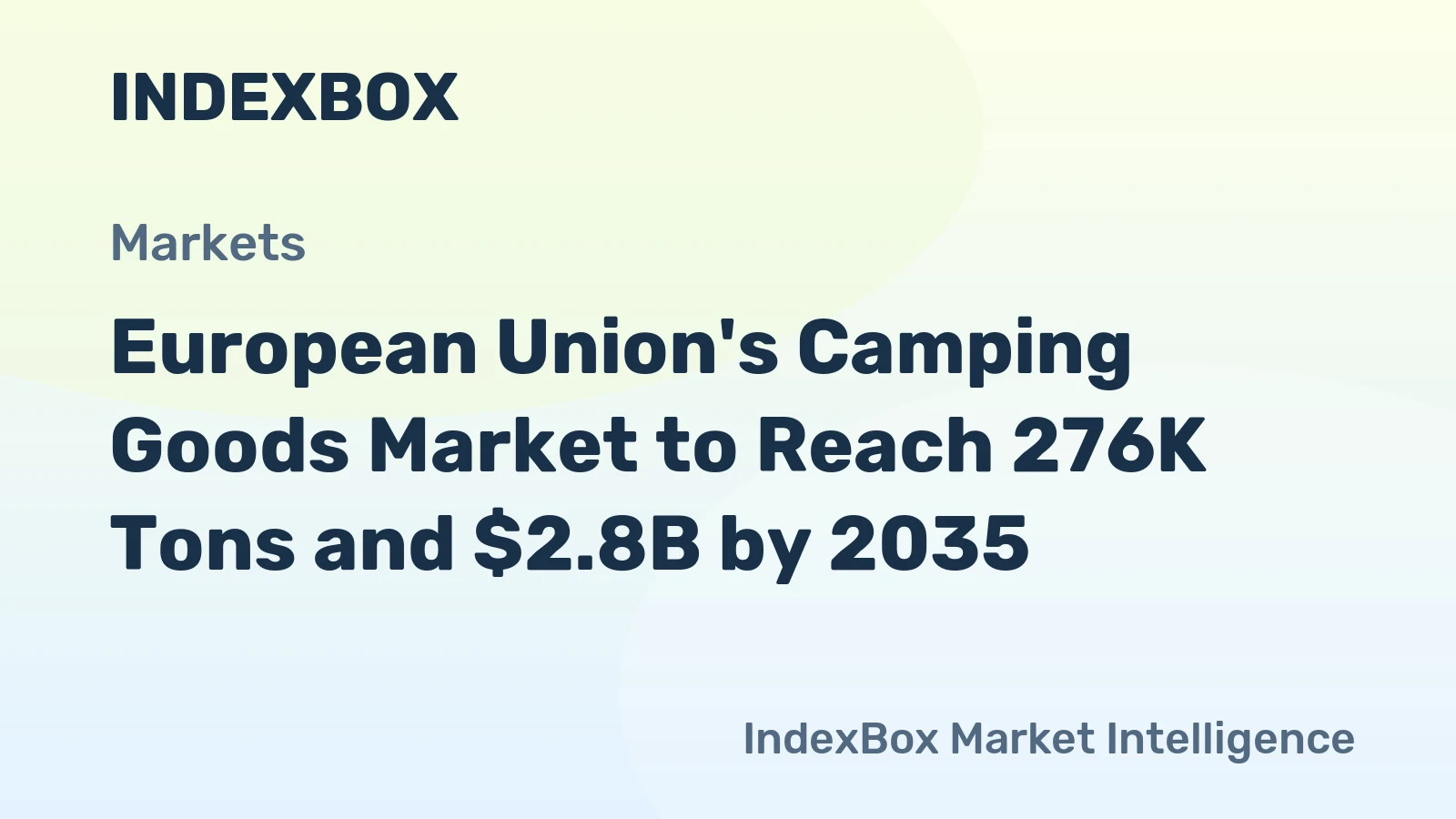 European Union's Camping Goods Market to Reach 276K Tons and $2.8B by 2035