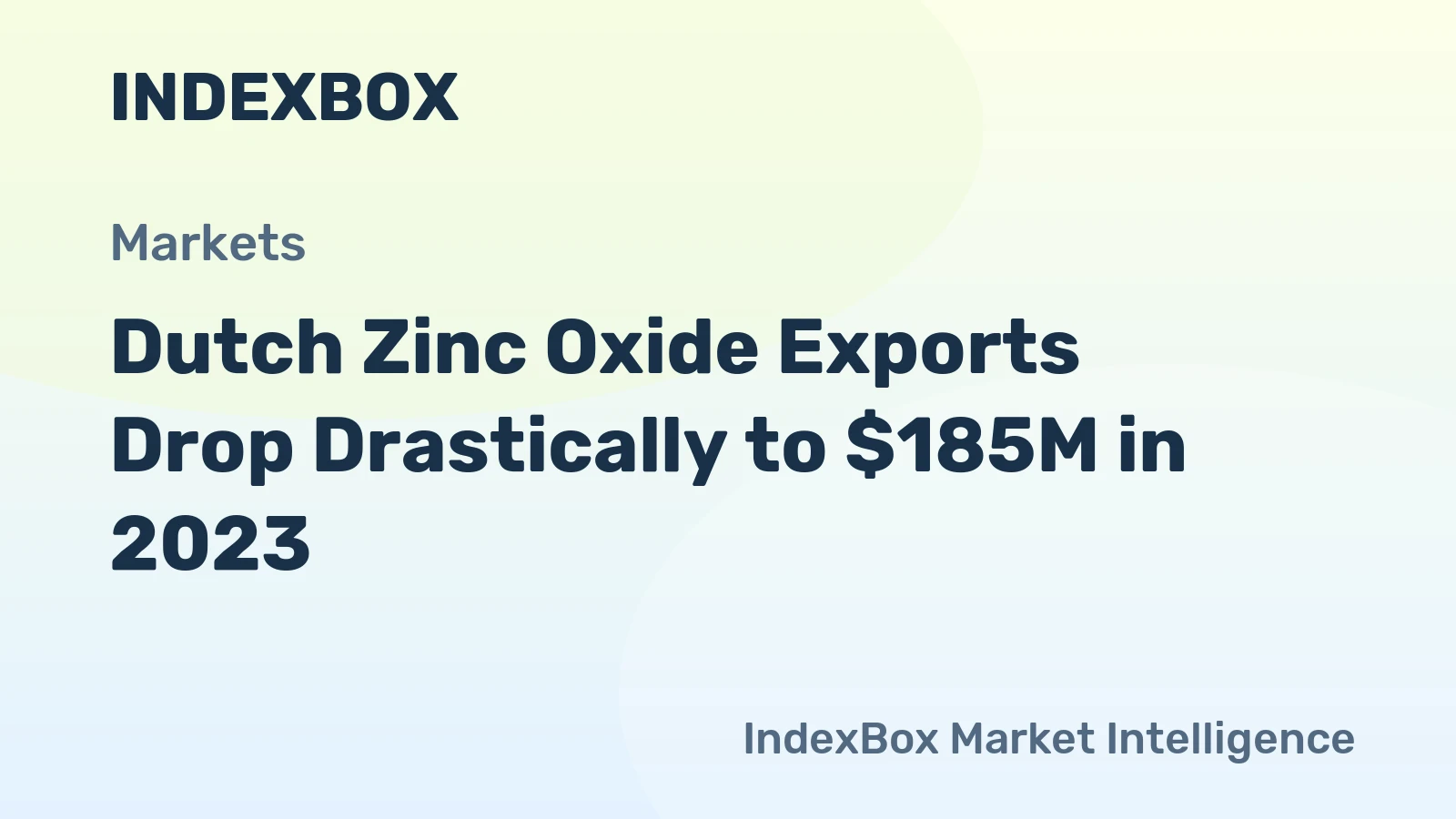 Dutch Zinc Oxide Exports Drop Drastically to $185M in 2023
