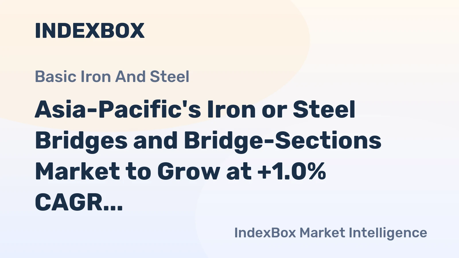 Asia-Pacific's Iron or Steel Bridges and Bridge-Sections Market to Grow at +1.0% CAGR from 2024-2035, Reaching 3.3M Tons