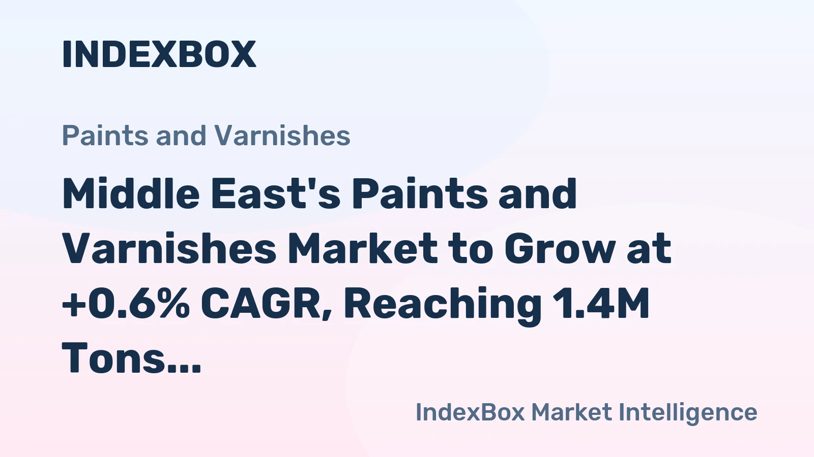 Middle East's Paints and Varnishes Market to Grow at +0.6% CAGR, Reaching 1.4M Tons by 2035