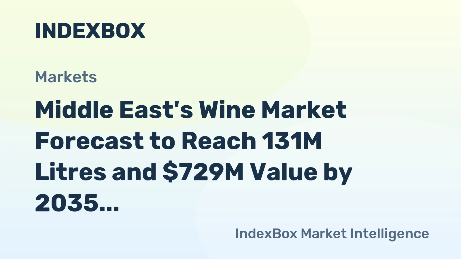 Middle East's Wine Market Forecast to Reach 131M Litres and $729M Value by 2035
