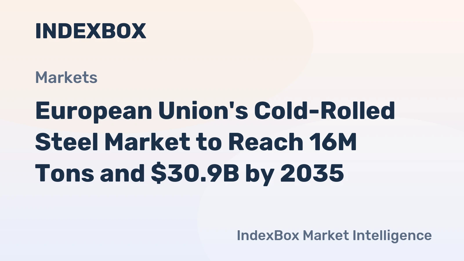 European Union's Cold-Rolled Steel Market to Reach 16M Tons and $30.9B by 2035
