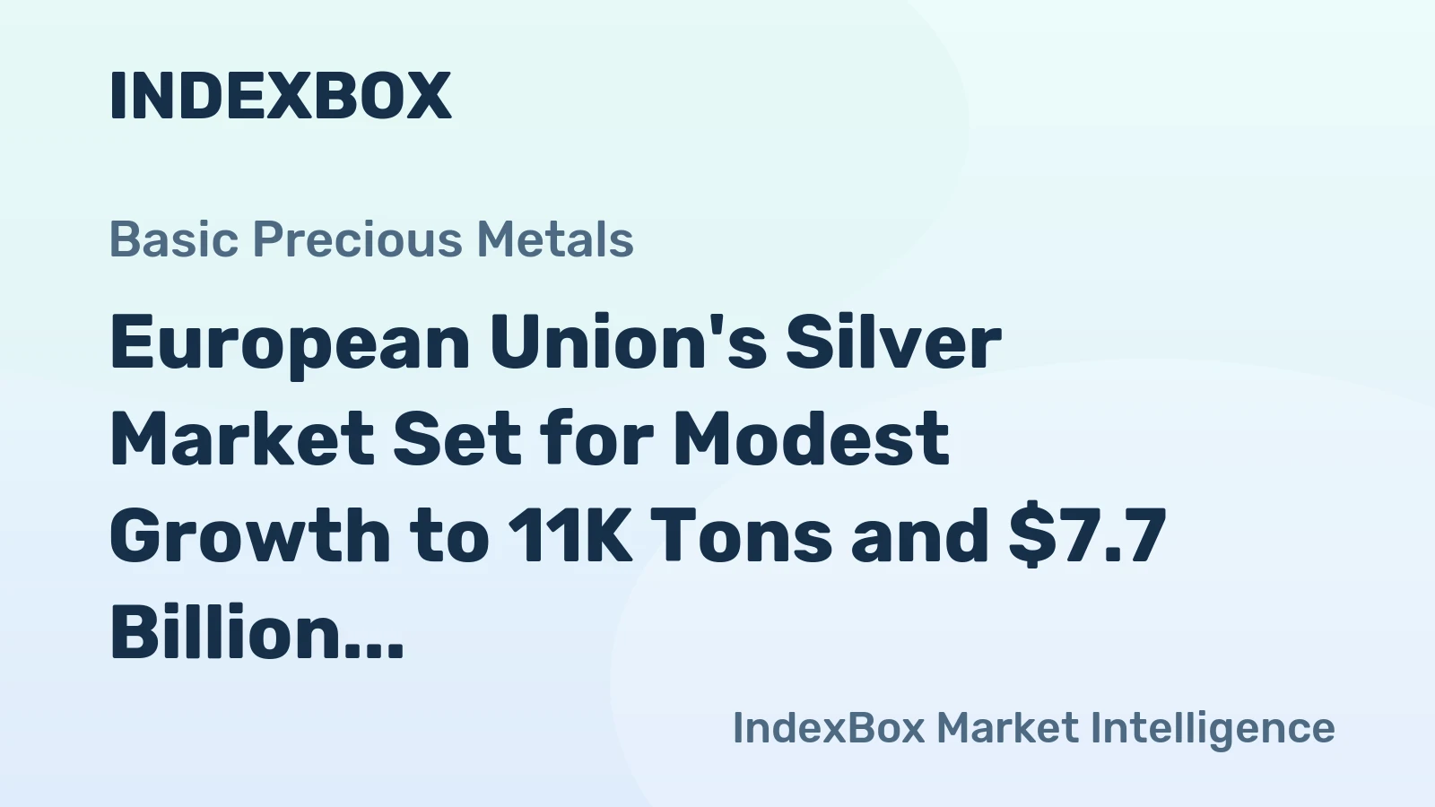 European Union's Silver Market Set for Modest Growth to 11K Tons and $7.7 Billion by 2035