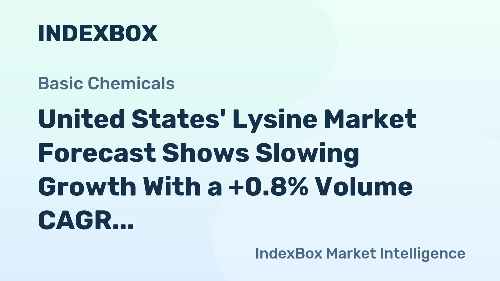 United States' Lysine Market Forecast Shows Slowing Growth With a +0.8% Volume CAGR Through 2035