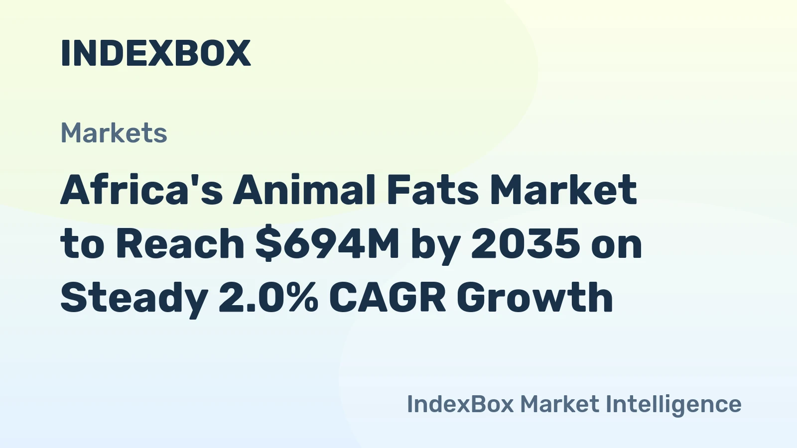 Africa's Animal Fats Market to Reach $694M by 2035 on Steady 2.0% CAGR Growth