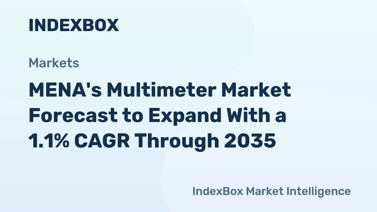 MENA's Multimeter Market Forecast to Expand With a 1.1% CAGR Through 2035