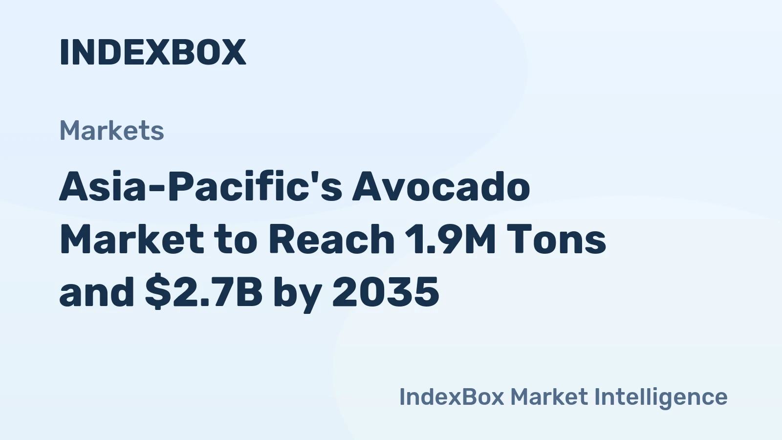 Asia-Pacific's Avocado Market to Reach 1.9M Tons and $2.7B by 2035