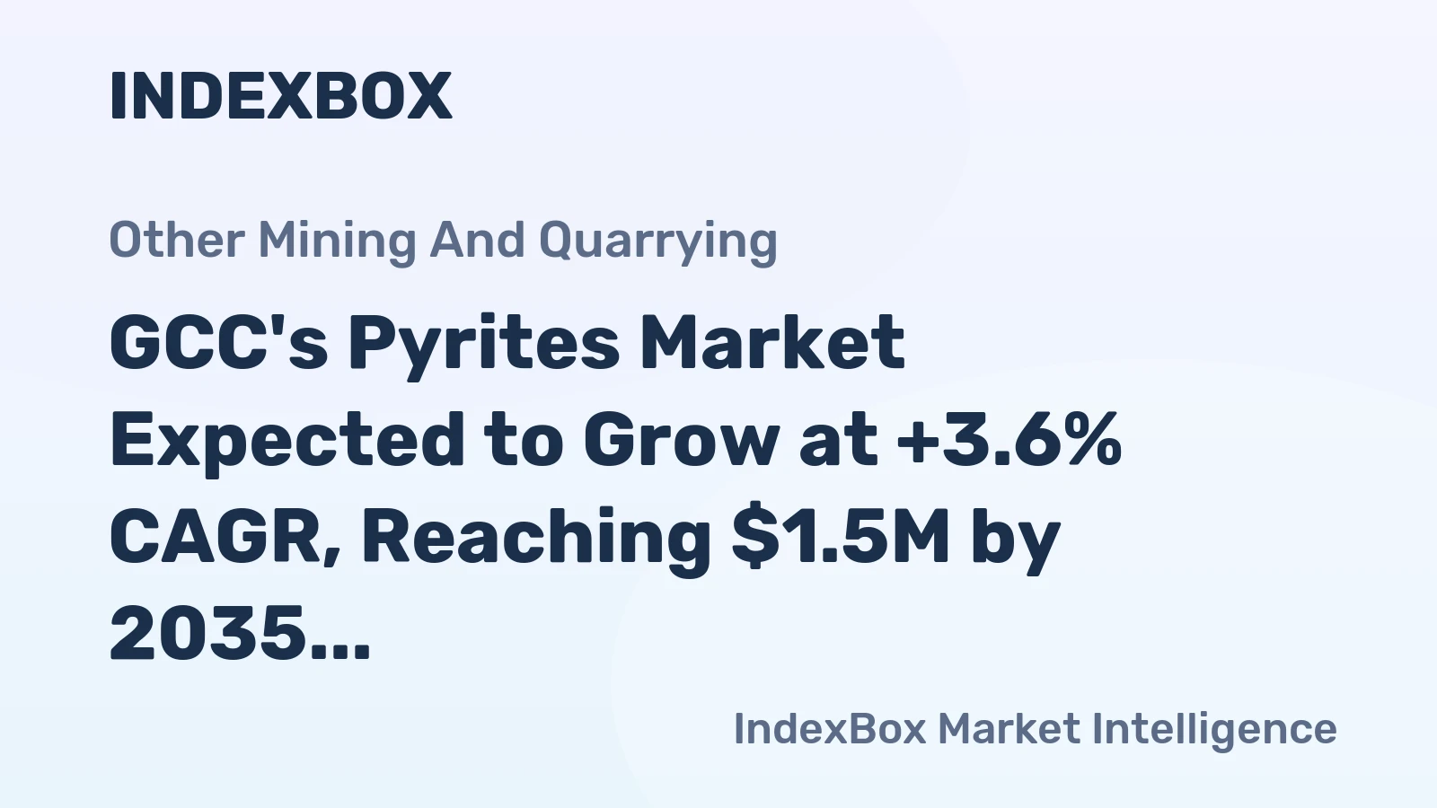 GCC's Pyrites Market Expected to Grow at +3.6% CAGR, Reaching $1.5M by 2035