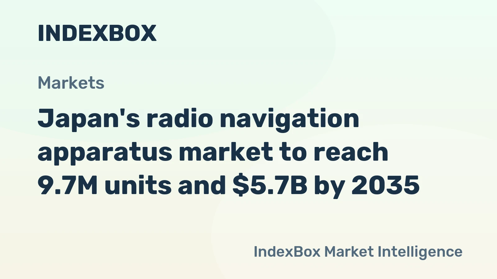 Japan's radio navigation apparatus market to reach 9.7M units and $5.7B by 2035
