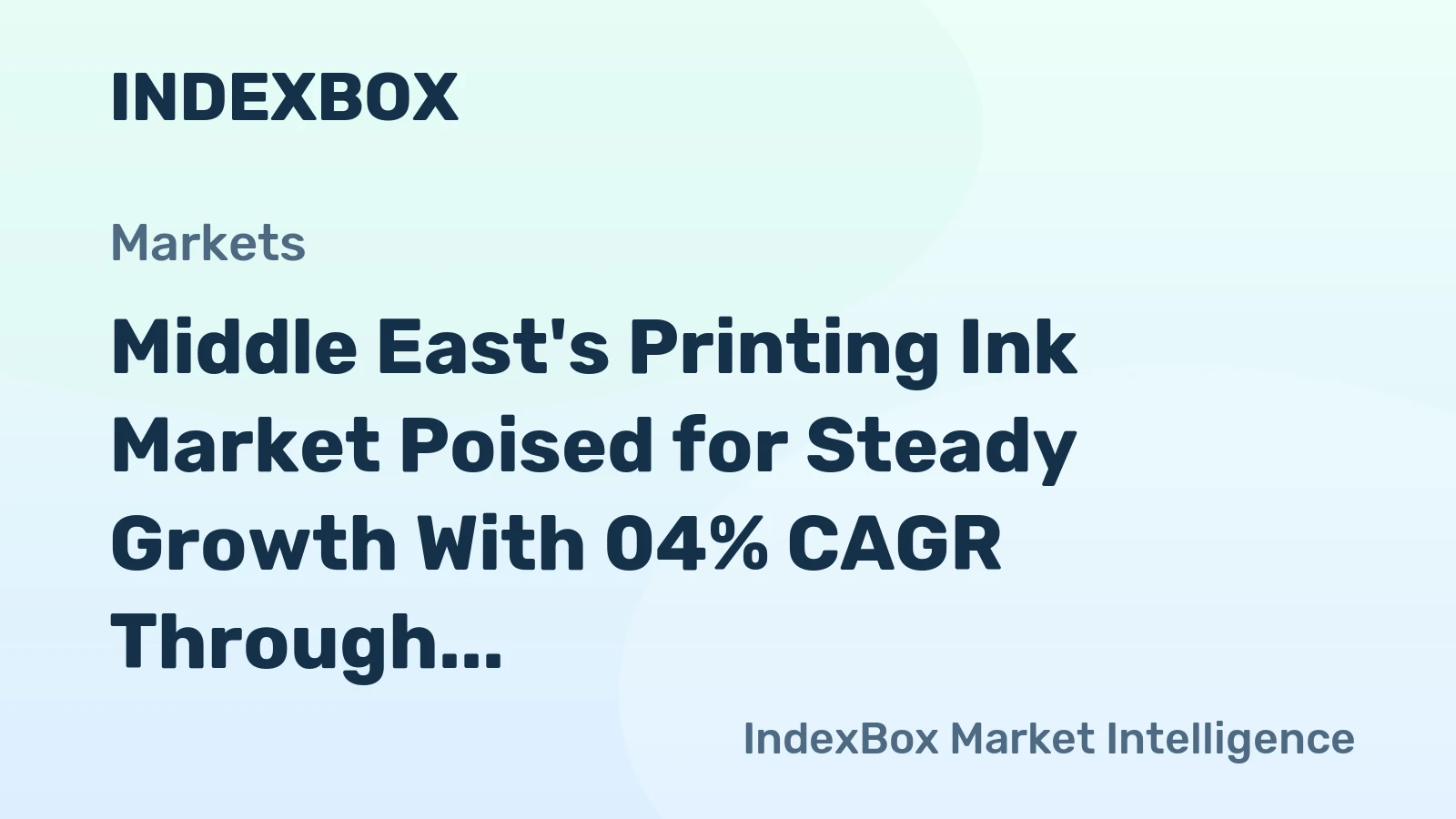 Middle East's Printing Ink Market Poised for Steady Growth With 04% CAGR Through 2035