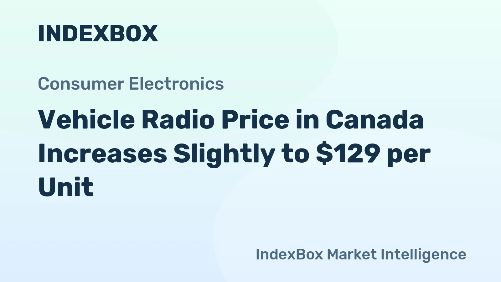 Vehicle Radio Price in Canada Increases Slightly to $129 per Unit