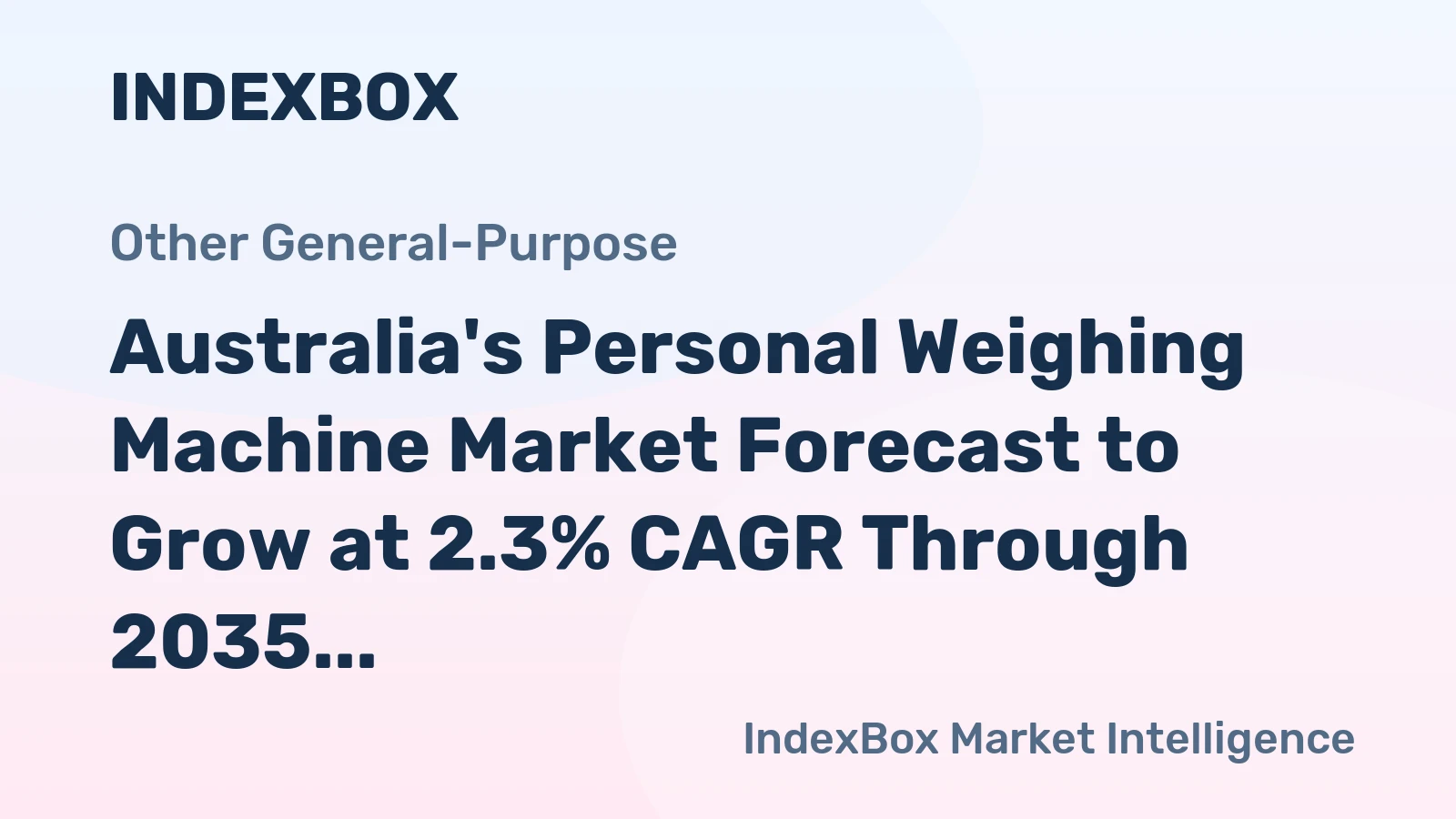Australia's Personal Weighing Machine Market Forecast to Grow at 2.3% CAGR Through 2035