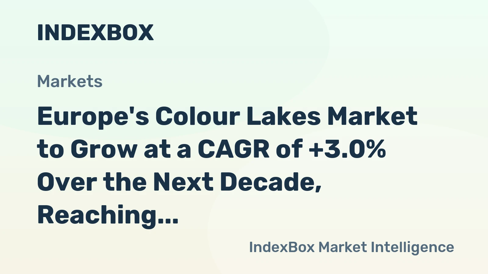 Europe's Colour Lakes Market to Grow at a CAGR of +3.0% Over the Next Decade, Reaching $1.5B by 2035