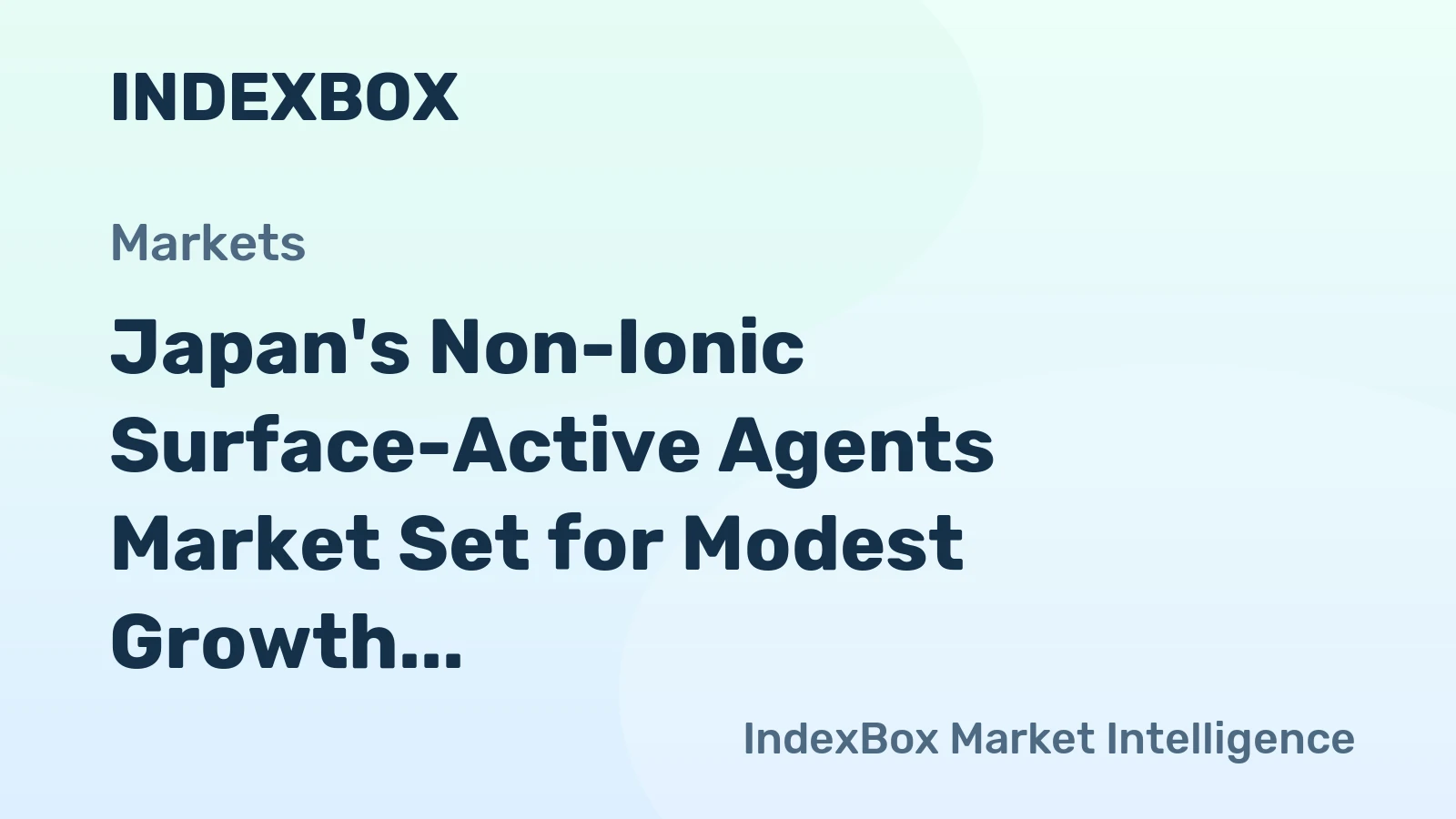 Japan's Non-Ionic Surface-Active Agents Market Set for Modest Growth with a 1.7% CAGR in Value