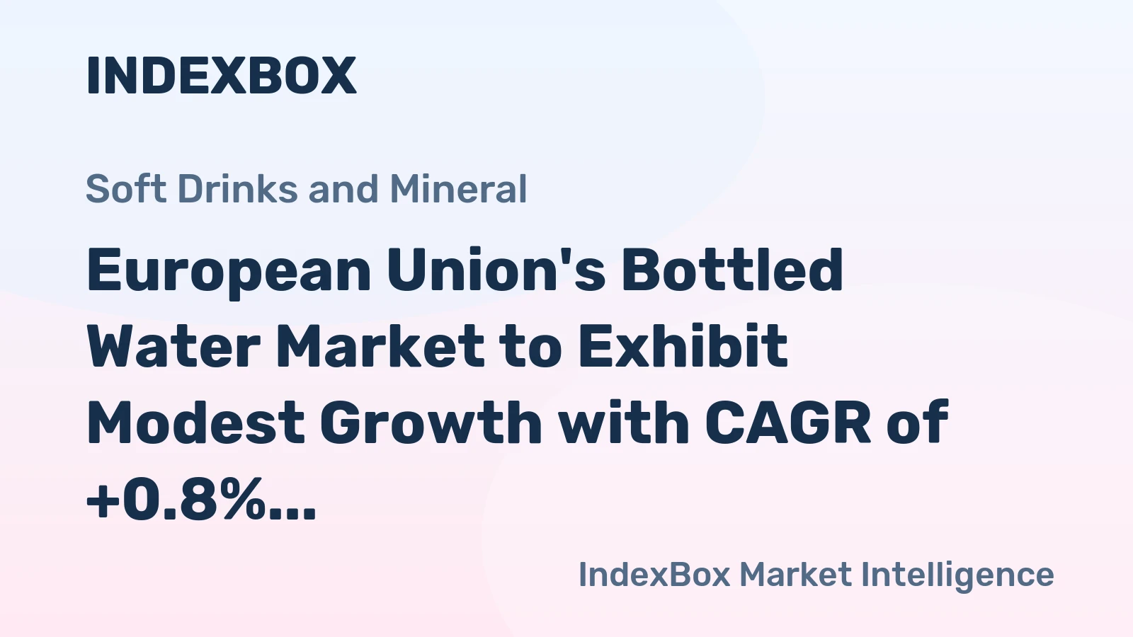 European Union's Bottled Water Market to Exhibit Modest Growth with CAGR of +0.8% Over Next Decade