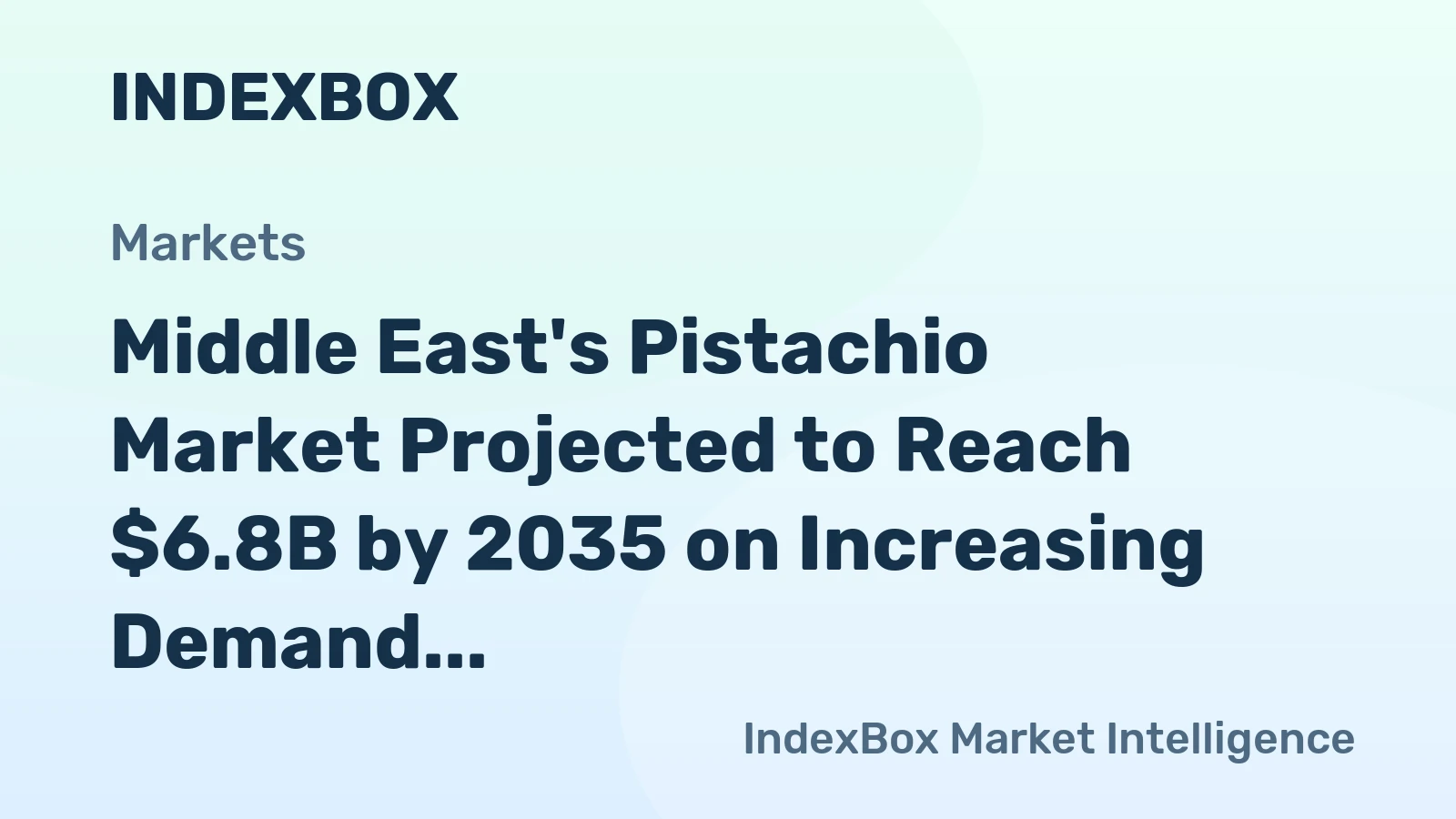 Middle East's Pistachio Market Projected to Reach $6.8B by 2035 on Increasing Demand