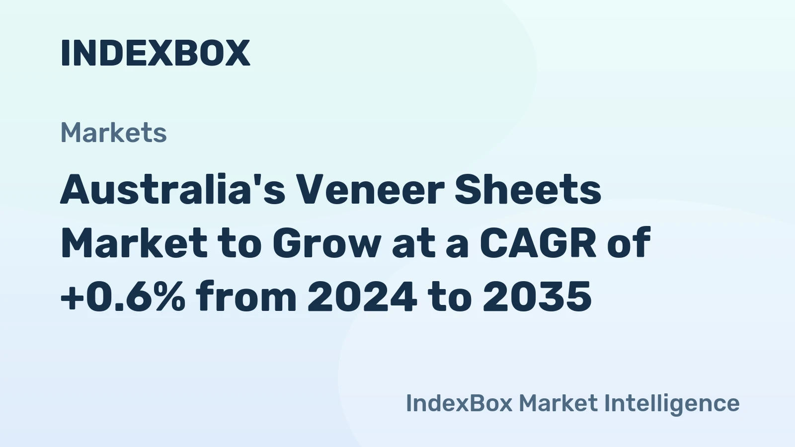 Australia's Veneer Sheets Market to Grow at a CAGR of +0.6% from 2024 to 2035