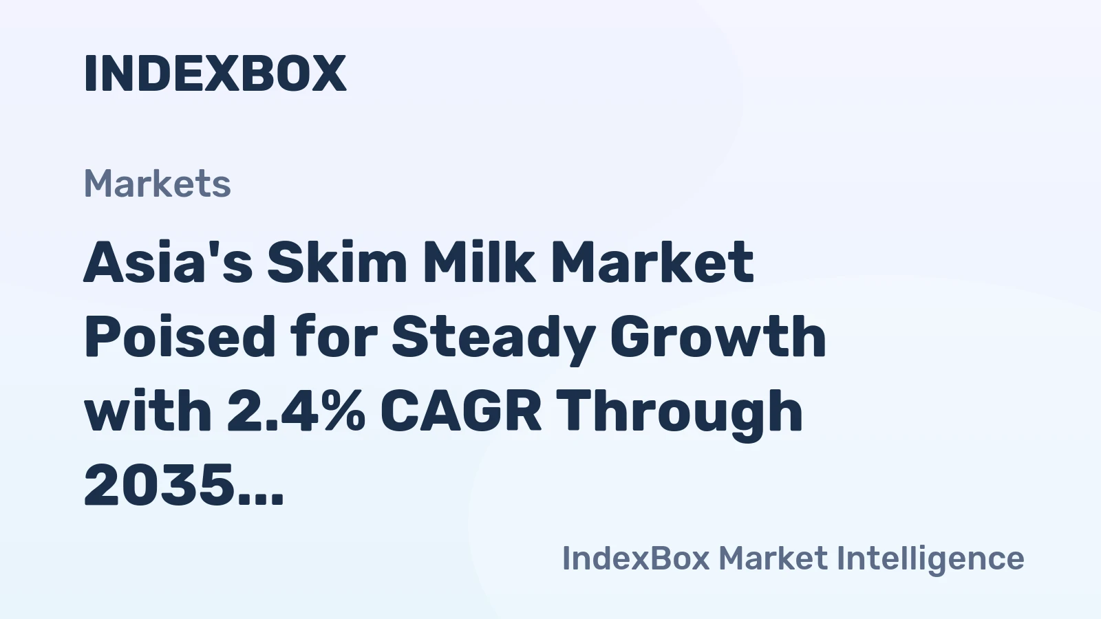 Asia's Skim Milk Market Poised for Steady Growth with 2.4% CAGR Through 2035